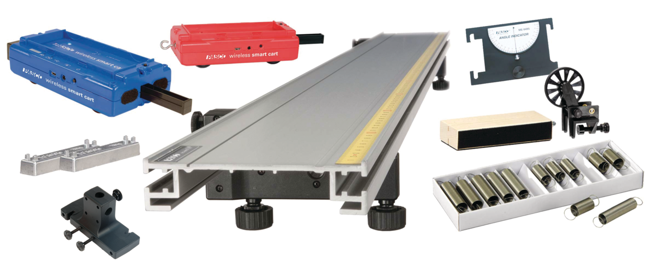 Advanced Mechanics ~ PASCO Standard Smart Cart Metal Track 2.2 m Syste ...